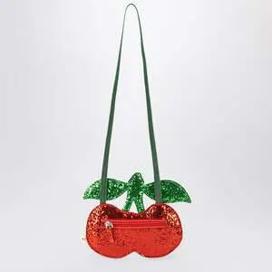 KONGES SLØJD Green Glitter Cherry-shaped Crossbody Bag