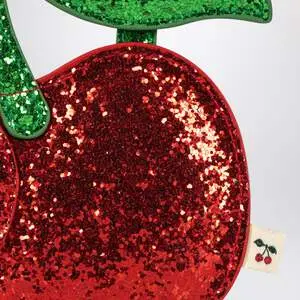 KONGES SLØJD Green Glitter Cherry-shaped Crossbody Bag
