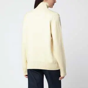 Guest In Residence Butter-colored Turtleneck Sweater With Half-zip