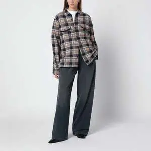 Guest In Residence Camel-colored Plaid Work Checkered Shirt In Cashmere