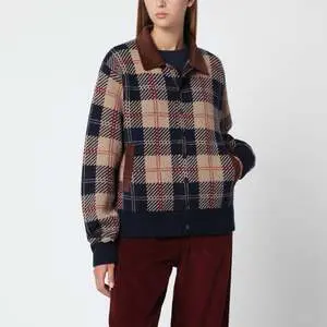 Guest In Residence Camel-colored Bober Jacket With Tartan Pattern