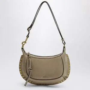 Isabel Marant Étoile Oskan Moon Shoulder Bag In Smoky Taupe Suede - Beige