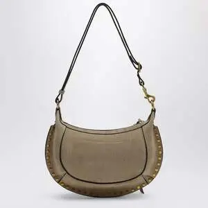 Isabel Marant Étoile Oskan Moon Shoulder Bag In Smoky Taupe Suede - Beige
