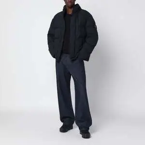 Stone Island Navy Down Jacket In Cotton And Nylon