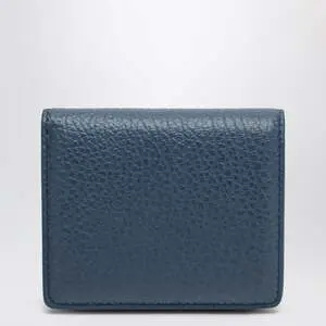 MAISON MARGIELA Four Stitches Dark Leather Card Holder - Blue