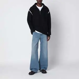 MAISON MARGIELA Wool Sweater With Elbow Patches - Blue