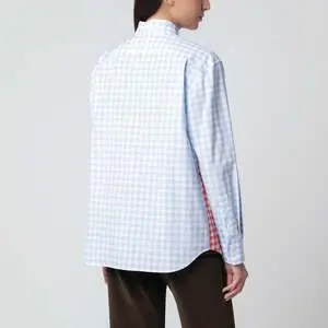 Loewe Light Blue And Orange Patchwork Cotton Shirt - Multicolor