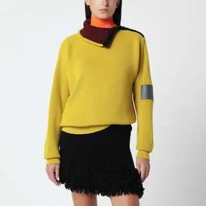 Loewe Olive Wool Sweater With Zip Detail - Green