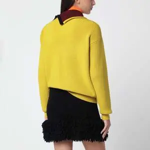 Loewe Olive Wool Sweater With Zip Detail - Green
