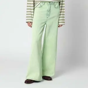 SANDERLAK Neon Wide-leg Denim Jeans - Green
