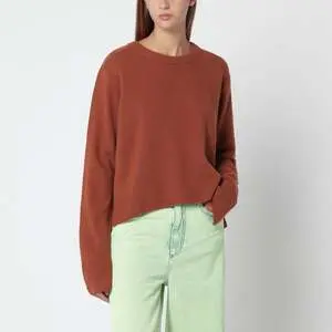 SANDERLAK Rust Crew-neck Wool Sweater - Brown