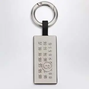 MAISON MARGIELA Numeric Charm In Brass And Leather - Black