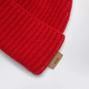 AMI Paris Ruby Ribbed Wool Beanie