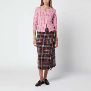 Guest In Residence Check-patterned Wrap Midi Skirt - Multicolor