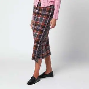 Guest In Residence Check-patterned Wrap Midi Skirt - Multicolor