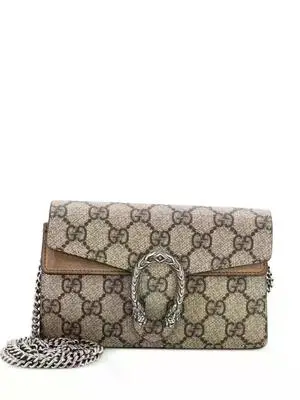 Gucci Dionysus Bag Gg Coated Canvas Super Mini Crossbody Bag - Brown