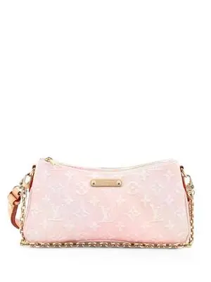 LOUIS VUITTON Liv Pochette Monogram Denim Shoulder Bag - Pink
