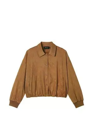 TOUT A COUP Faux-suede Button-up Jacket - Brown