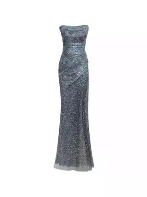 GEMY MAALOUF Strapless Embroidered Gown