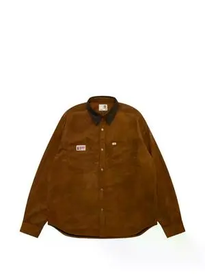 AAPE BY *A BATHING APE College Contrast-collar Logo-patch Shirt