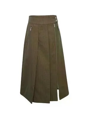 3.1 Phillip Lim Check-pattern Zip-detail Midi Skirt