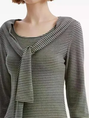 TOUT A COUP Striped Tie-detail Top