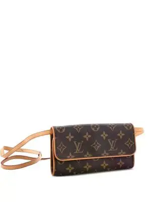 LOUIS VUITTON Twin Handbag Monogram Canvas Pm Crossbody Bag - Brown