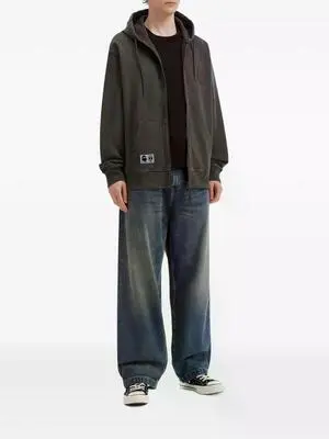 FINGERCROXX Logo-patch Zip-up Hoodie