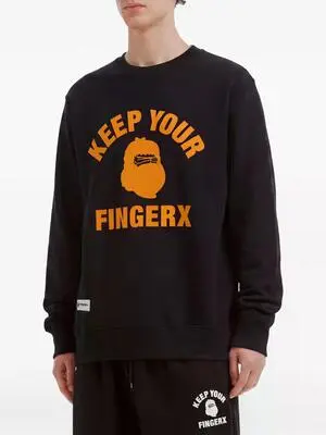 FINGERCROXX Graphic-print Cotton Sweatshirt - Black