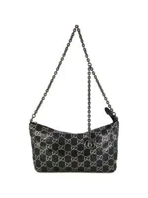 Gucci Gg-pattern Chain Shoulder Bag - Black