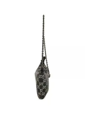 Gucci Gg-pattern Chain Shoulder Bag - Black