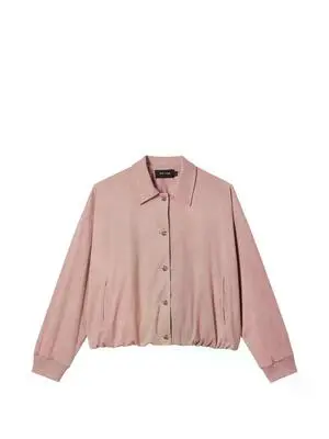 TOUT A COUP Button-up Elasticated-hem Jacket - Pink