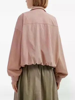 TOUT A COUP Button-up Elasticated-hem Jacket - Pink