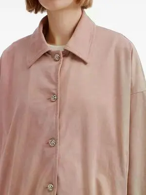 TOUT A COUP Button-up Elasticated-hem Jacket - Pink