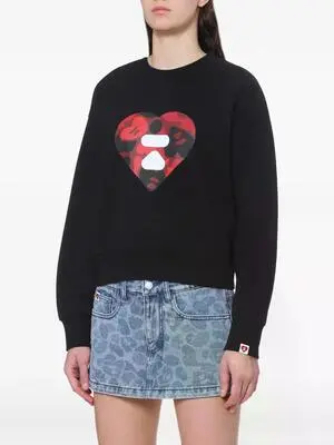 AAPE BY *A BATHING APE Camo Heart-print Sweater