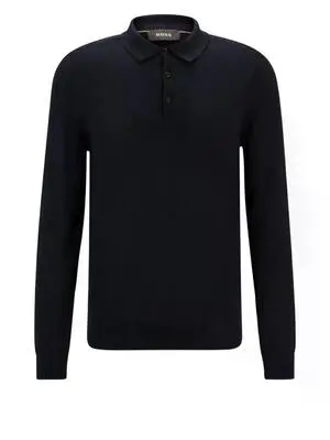 BOSS Long-sleeve Knitted Polo Shirt