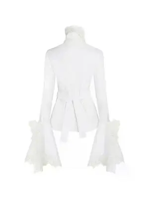 A.W.A.K.E. Mode Jabot Bell-sleeve Top