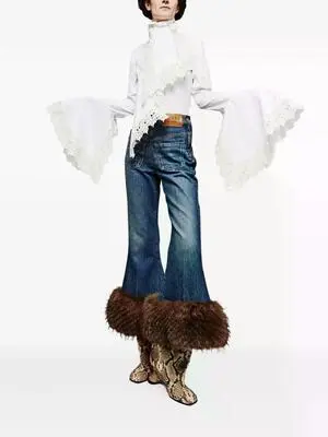 A.W.A.K.E. Mode Jabot Bell-sleeve Top