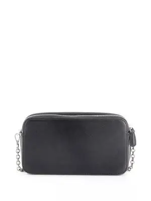 Prada Double Zip Wallet On Chain Printed Saffiano Leather Mini Crossbody Bag