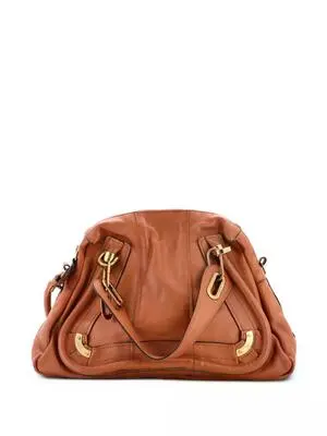 Chloé Paraty Tassel Top Handle Bag Leather Medium Satchel Brown