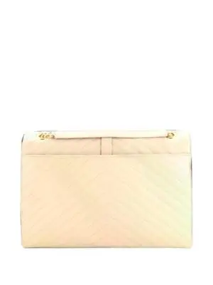 Saint Laurent Classic Monogram Envelope Satchel Matelasse Chevron Leather Large Shoulder Bag