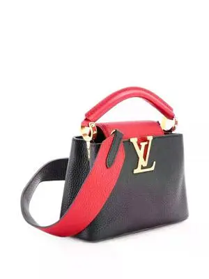 LOUIS VUITTON Capucines Bag Leather Mini Satchel - Black