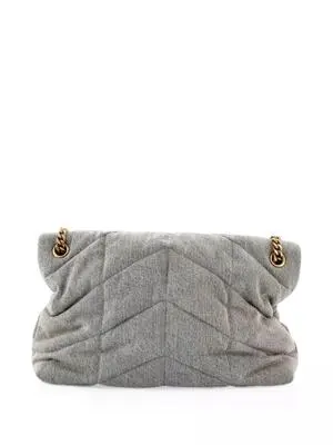 Saint Laurent Loulou Puffer Quilted Vintage Denim Medium Shoulder Bag