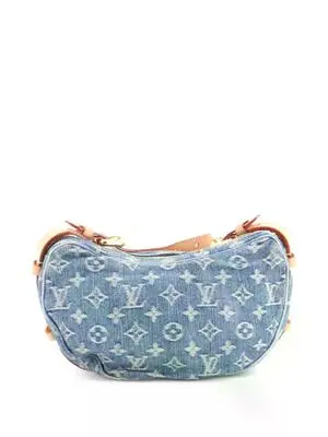 LOUIS VUITTON Croissant Nm Handbag Monogram Denim Mm Shoulder Bag - Blue