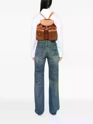 Gucci 20th Century Calfskin Bamboo Drawstring Backpack