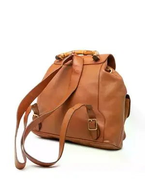 Gucci 20th Century Calfskin Bamboo Drawstring Backpack