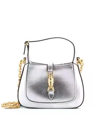 Gucci Jackie 1961 Chain Leather Mini Hobo Bag - Metallic