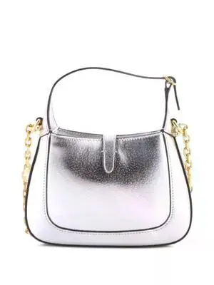 Gucci Jackie 1961 Chain Leather Mini Hobo Bag - Metallic
