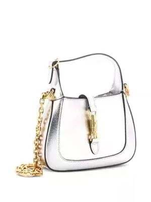 Gucci Jackie 1961 Chain Leather Mini Hobo Bag - Metallic