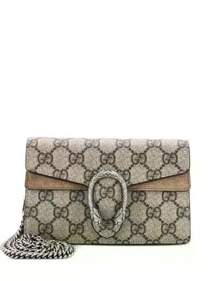 Gucci Dionysus Bag Gg Coated Canvas Super Mini Crossbody Bag - Brown